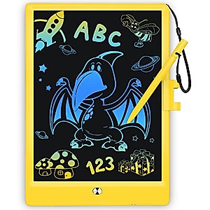 LCD Writing Tablet,Doodle Board 10 Inch Colorful Drawing Board,Toys for 3-6 Years Old Girls Boys,Drawing Tablet Erasable Reusable Electronic Drawing Pads,Educational Toy Gift for Kids Toddler (Yellow)