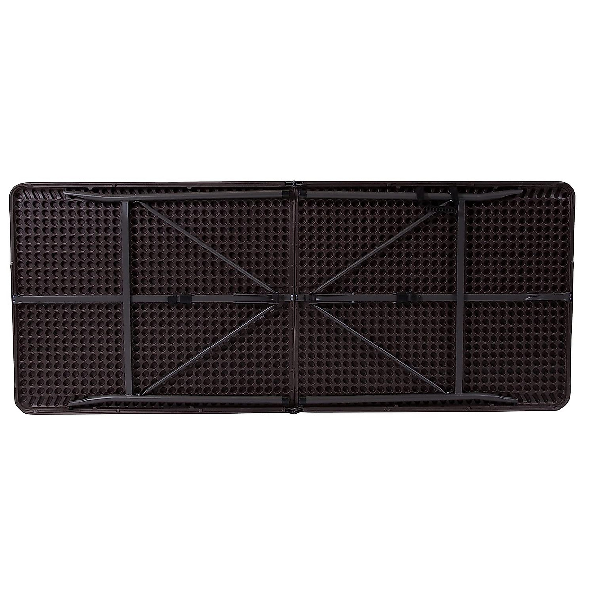 Flash Furniture Elijah 6-Foot Bi-Fold Brown Wood Grain Plastic Folding Table with Carrying Handle