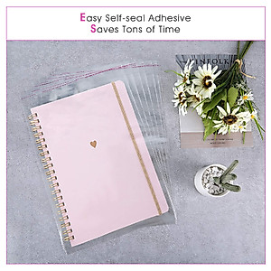 Alliebe 100 Count 12x16”Clear OPP Plastic Mail Bags Self-Sealing for Cello Bags Great for Clothes T-Shirts Pants Flyers Party Wedding Gift Bags (12x16”(100Count))