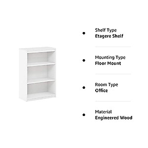 Furinno Gruen 3-Tier Bookcases, White