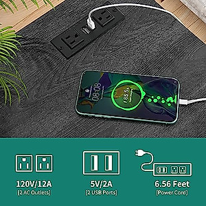 YITAHOME L Shaped Desk with Power Outlets & LED Lights, Reversible Computer Desk with Drawer, Corner Desk Home Office Desk with Monitor Stand and File Cabinet, Gaming Table, Writing Desk, Grey