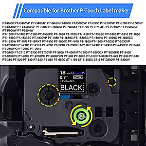 SuperInk 2 Pack Compatible for Brother P-Touch White on Black Tape 18mm 0.7 Inch TZ345 TZ-345 TZe345 TZe 345 Laminated TZe TZ Tape for P-Touch PT-D600 PT-D400 PT-P710BT PT-E300 PT-E500 Label Maker