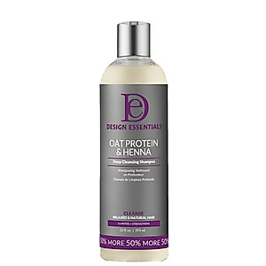 Design Essentials Oat Protein & Henna Deep Cleansing Shampoo, to Clarify, Strengthen, and Add Volume for All Hair Types, 12 Fl Oz.