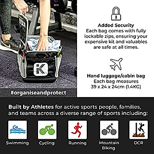 KITBRIX 3 Kit Bag Bundle - Gray, Red & Navy - Swimming, Cycling, Triathlon, Soccer, Gym, MMA, Running, Gym, Football, Soccer, Triathlon Transition, Obstacle Course Racing x3 Bag Set