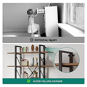 YITAHOME 5 Tier Bookcase, Artsy Modern Bookshelf, Book Rack, Storage Rack Shelves in Living Room/Home/Office, Books Holder Organizer for Books/Movies - Rustic Brown