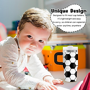 Soccer Gifts for Kids, Soccer Tumbler with Handle 14 Oz, Stainless Steel Insulated Soccers Sports Mugs Water Bottle, Birthday Gifts for Toddlers Teens Little Boys Girls Player Fan