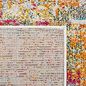 SAFAVIEH Madison Collection Area Rug - 9' x 12', Grey & Turquoise, Modern Abstract Design, Non-Shedding & Easy Care, Ideal for High Traffic Areas in Living Room, Bedroom (MAD460G)