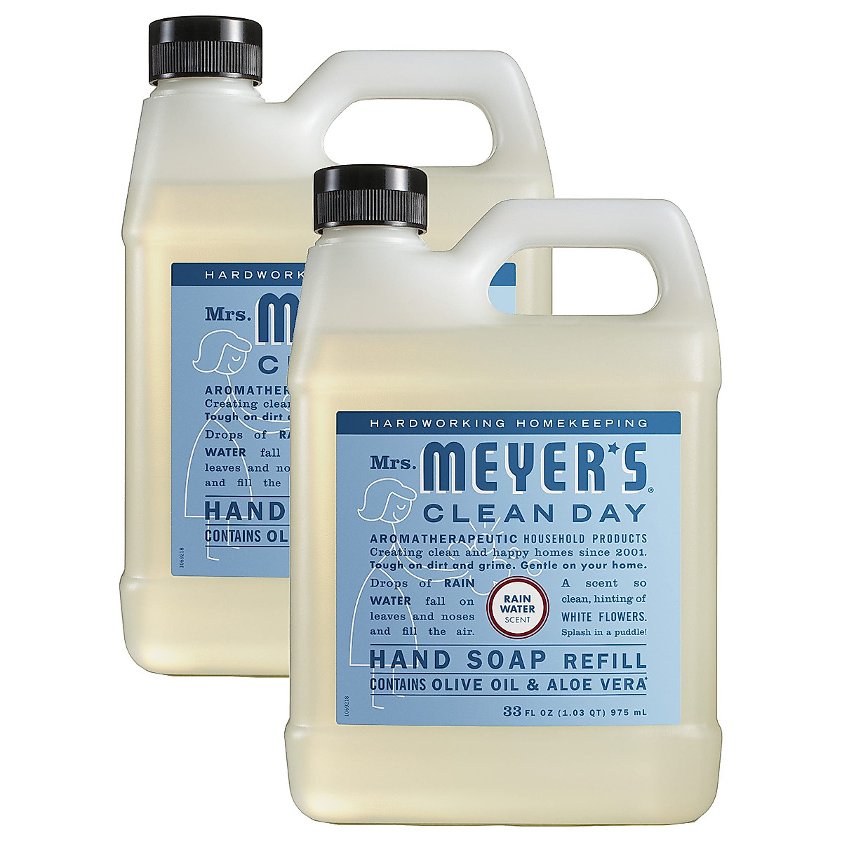 MRS. MEYER'S CLEAN DAY Liquid Hand Soap Refill Scent, Rainwater (Pack of 2)