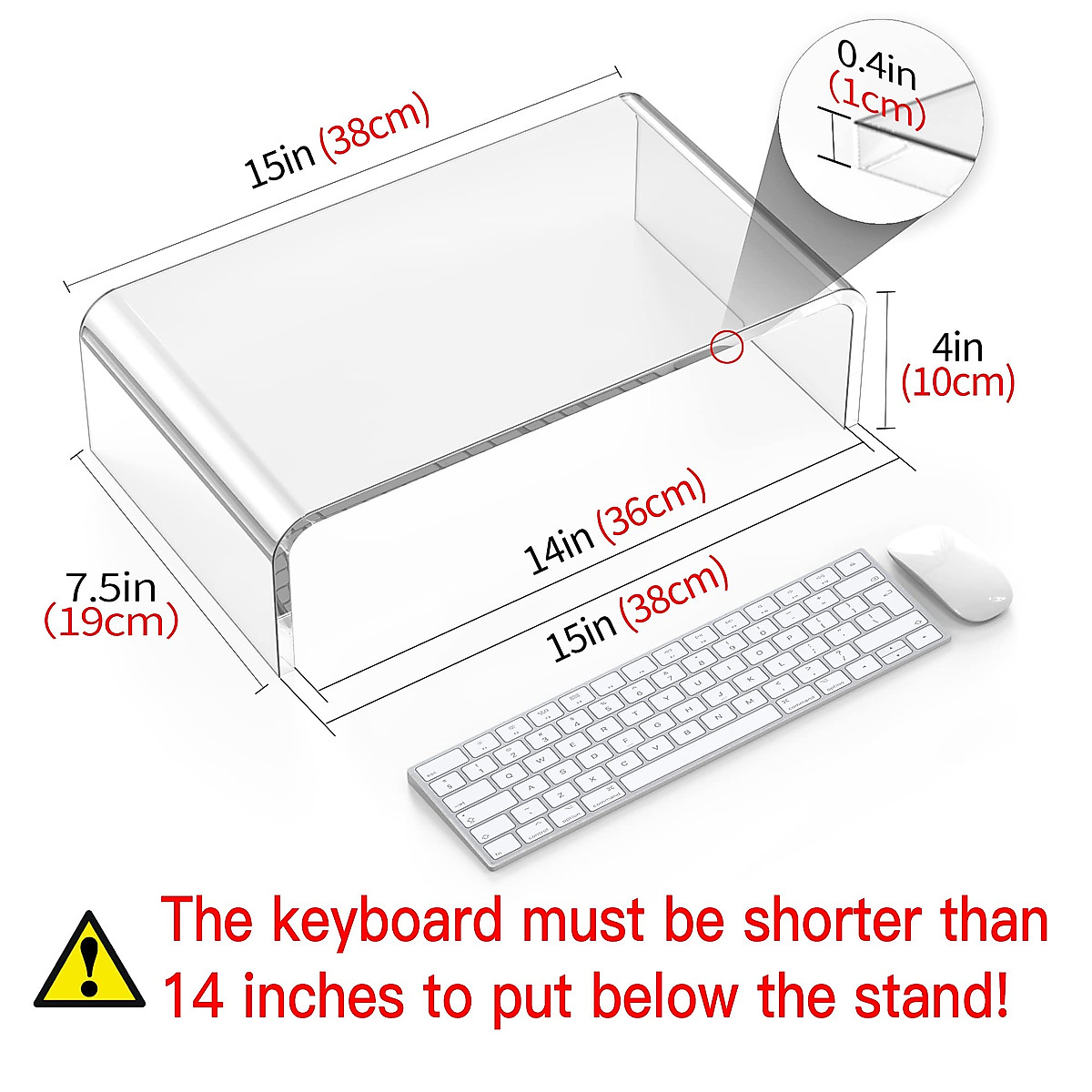 Acrylic Monitor Stand Acrylic Laptop Stand Acrylic Riser Acrylic Tray Clear Computer Monitor Stand Acrylic Computer Stand Acrylic Bed Tray Small Computer Desk White Monitor Stand Office Accessories