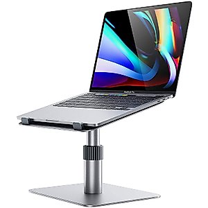 M&HONG Laptop-Ständer drehbar höhenverstellbar um 360 Grad ergonomischer Computer-Ständer Notebook-Halter für Schreibtisch kompatibel mit MacBook Dell XPS Lenovo mehr 10-16 Zoll Laptops