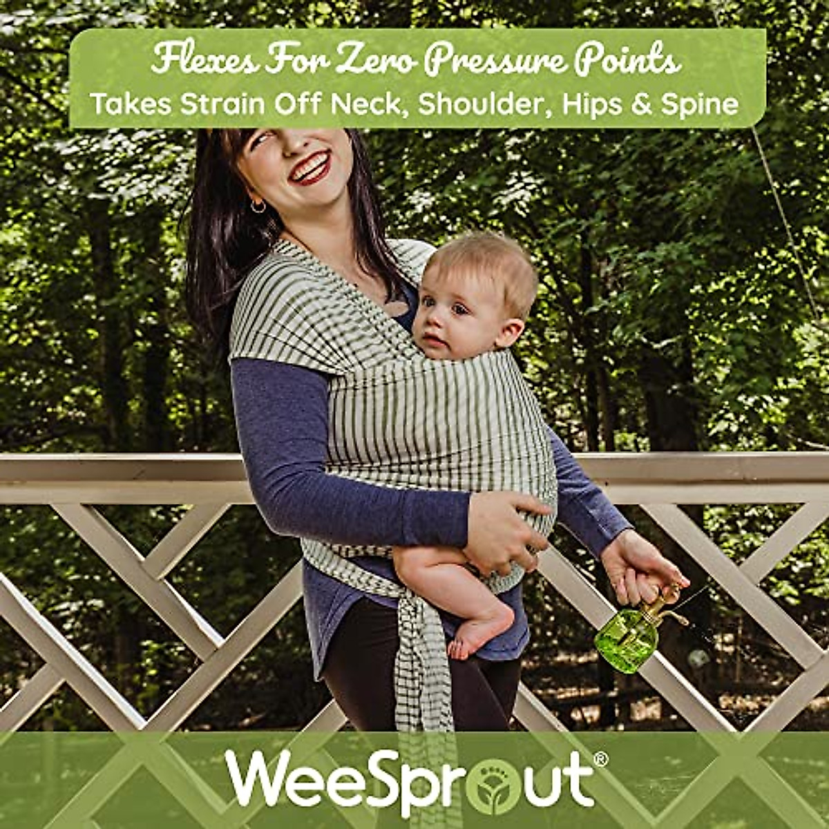 WeeSprout Baby Wraps Carrier - Perfect Baby Carrier Wrap Sling for Newborn and Infant, Enhances Baby Bonding, Soft and Breathable, Ideal for Babywearing