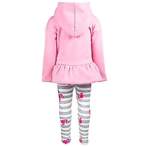 Barbie Little Girls Peplum Fleece Hoodie & Peplum Leggings Pink 7-8