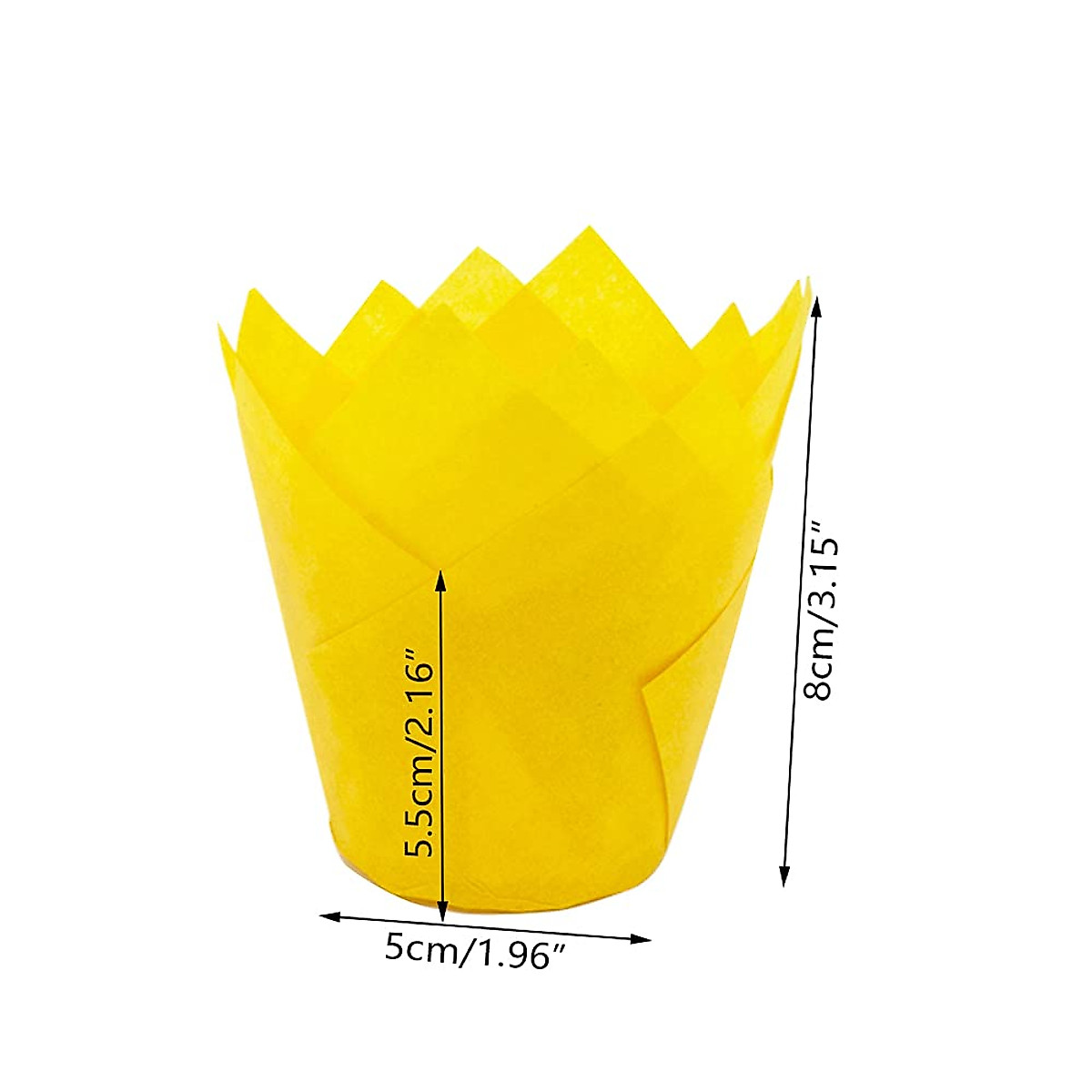 Baking Cups,200pcs Tulip Cupcake Liners Baking Paper Cups Holders Greaseproof Muffin Cases Wrappers for Wedding Birthday Party Baby Shower, Standard Size (yellow)
