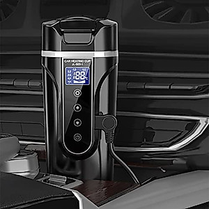 XIXIAN Vehicle Heated Water Cup,Vehicle Heated Water Cup Electric Kettle Heat Preservation 12.0V Car 24V Truck Household Vehicle Water Heaters Small Electrical Appliances LCD Display Kettle