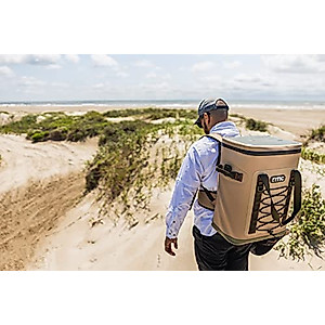 RTIC Backpack Cooler 20 Can, Insulated Portable Soft Cooler Bag Waterproof for Ice, Lunch, Beach, Drink, Beverage, Travel, Camping, Picnic, Car, Hiking, Blue/Grey