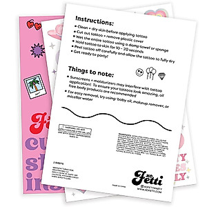 xo, Fetti Pastel Rainbow Temporary Tattoos - 50 Iridescent Foil Styles | Preppy Birthday Party Supplies, Smiley Party Favors, Party Vibes Only