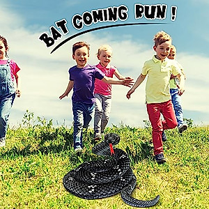 Hiboom Giant Snake Plush Large Stuffed Animal Snake Realistic Stuffed Snake Lifelike Plush Snake Toy Gifts for Birthday Party Prank Props (Black, Gray, 71 Inch)