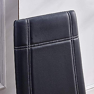 nozama Black PU Leather Dining Chairs 2 Pcs Modern High Back Chairs Set of 2 Kitchen Chairs Upholstered Dining Chairs for Kitchen Living Room with Padded Seat Foot Cap Protection (2, Black)