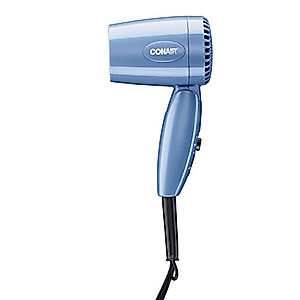 Conair Travel Hair Dryer with Dual Voltage, 1600W Compact Hair Dryer with Folding Handle, Travel Blow Dryer