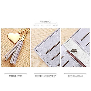 Womens Wallet Ultra Slim Pu Leather Credit Card Holder Clutch Hand holding trendy Wallets for Women(purple)