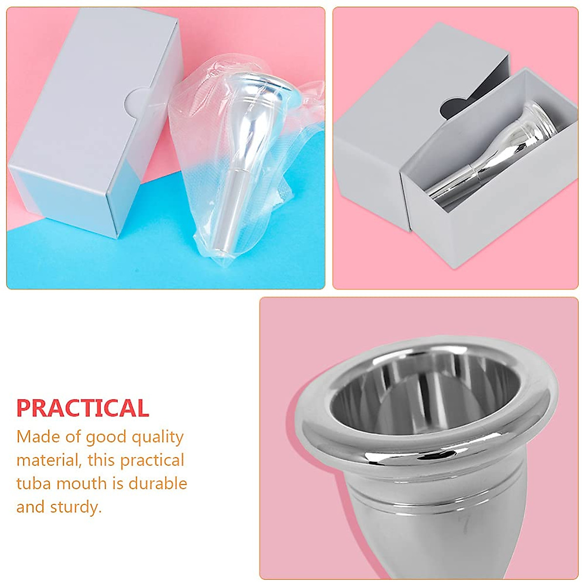 Tuba Tuba Mouth Instrument Accessory Tuba Replacement Silver