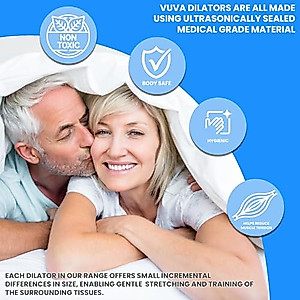 Six Longer Sizes VuVa Dilators Made in USA BPA Free Set with Instructions and Travel Pouch - Set of 6