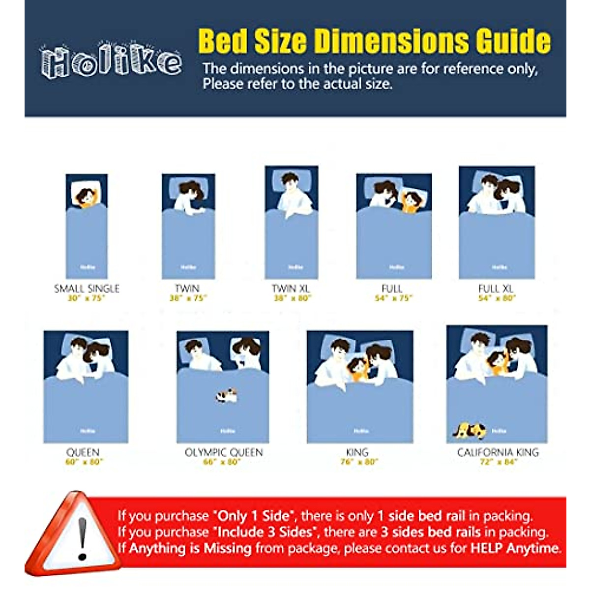 ORAIL Bed Rails for Toddlers - 60" 70" 80" Extra Long Baby Bed Rail Guard (3 Sides: Perfect for King Bed, Include 3 Sides)