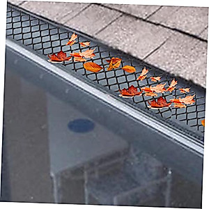 DOITOOL 1 Set Anti-Falling Net Roof Gutter Guard Mesh Fence Net Cover Mesh Strainer Downspout Filter Plastic Fencing Sink Nets Plastic Gutter Guard Plastic Gutter Guard Net Mesh Black Leaf