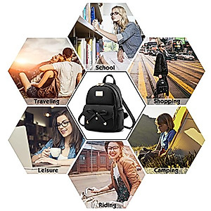 LCFUN Cute Mini Leather Backpack Fashion Small Daypacks Purse for Girls and Women (PINK)