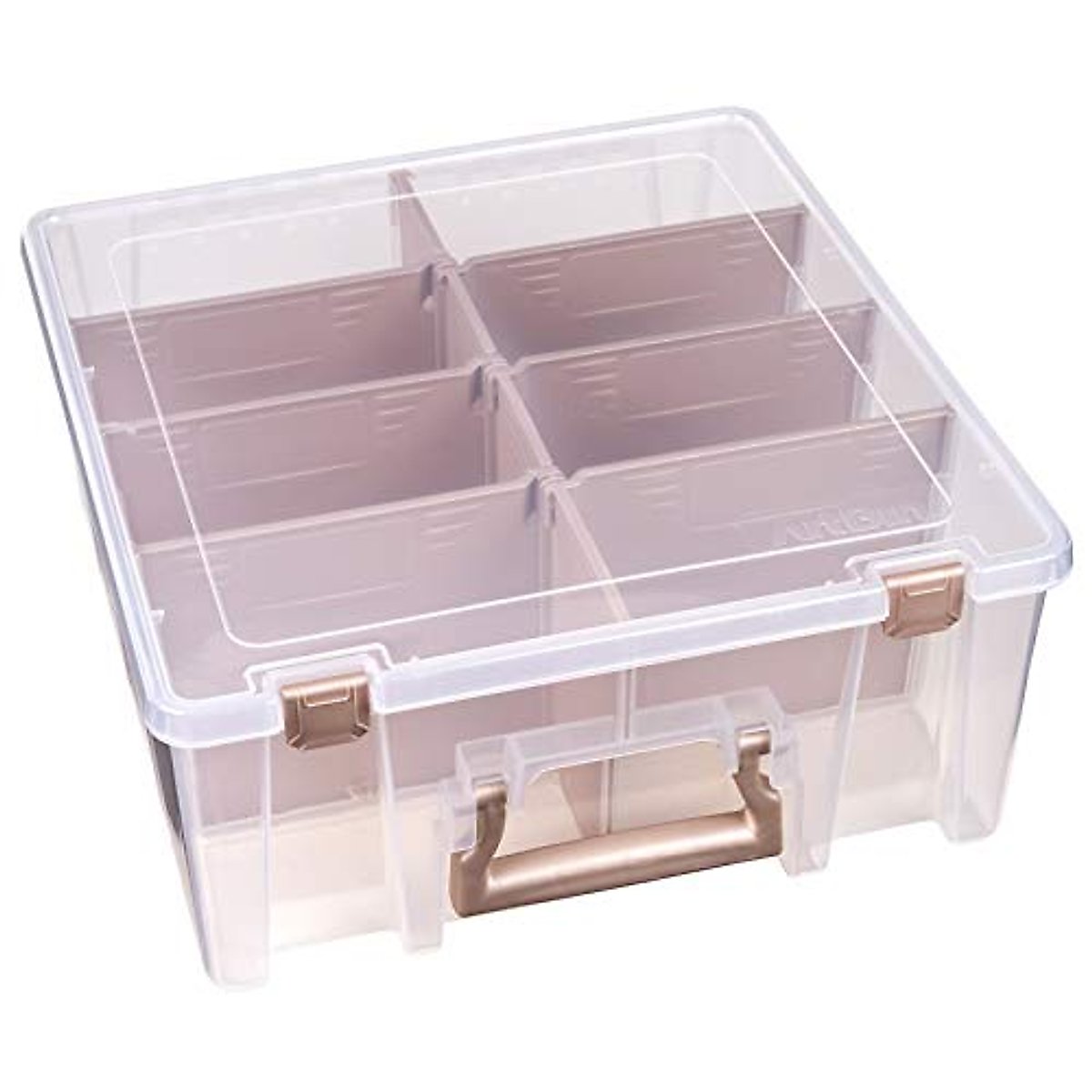 ArtBin Super Satchel Compartment Box - Stackable Durable Art Storage with 8 Removable Compartments, Smart Closure, and Portable Design for Craft Supplies, Threads, Ribbons, Paint Tubes