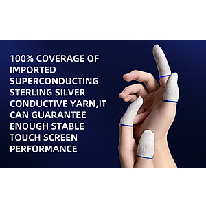 10 Piece Mobile Phone Gaming Finger Sleeves Finger Gloves Thumb Anti-Sweat Breathable Cool Finger Covers Glass Fiber for Mobile Game Touchscreen Finger for Phone Game PUBG