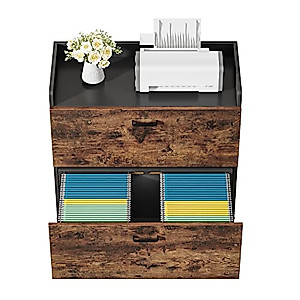 LITTLE TREE Large File Cabinet Lateral Filing Cabinets with 2 Drawers for Home Office, Industrial Wide Tall Filing Organization for Letter/Legal/F4/A4 File Size