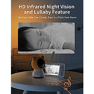 TECGUUD Video Baby Monitor with Camera and Audio, 5" Display, 2.4GH WiFi 1080P Camera, NightVision, Motion and Sound Notifications, Humidity, Room Temp,2-Way Talk， Support Phone App Control