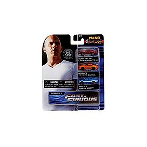 Jada Toys Fast & Furious 1.65" Nano 3-Pack Die-cast Cars, Toys for Kids and Adults, Multi (JAN31124)