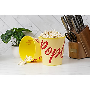 CORE3 INTL Popcorn Bowl Set (6) for Movie Theater Night - (BPA Free), Reusable Plastic Popcorn Containers, Washable in the Dishwasher Set of 6