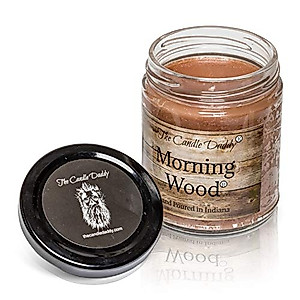 Morning Wood - Cedarwood Vanilla Scent - Funny 6 oz jar Candle- 40 Hour Burn time - Poured in Small batches in The USA