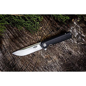 Firebird GANZO FH11 Pocket Folding Knife D2 Steel Flip Blade G10 Anti-slip Handle with Clip Hunting Gear Fishing Camping Outdoor Folder EDC Pocket Knife (Black)