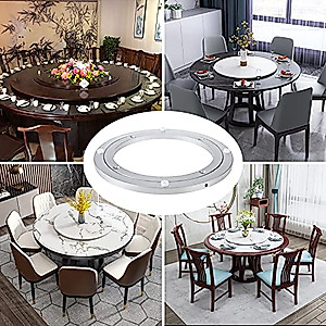 HOMOKUS Lazy Susan Hardware Aluminum Heavy Duty Rotating Turntable Bearing Table Base Round Swivel Plate Hardware for Glass Granite or Dining Table (12 INCH)