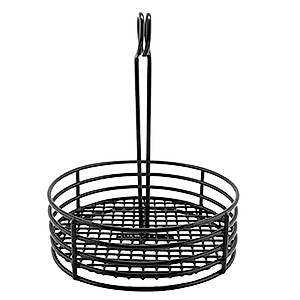 G.E.T. 4-31855 Black Round Stainless Steel Condiment Caddy Iron Polyethylene Coated Table Caddies Collection