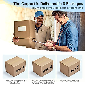 Tangkula 10x20Ft Heavy-Duty Carport, Outdoor Portable Garage with Reinforced Triangular Beams, Galvanized Steel Frame, All-Season Metal Car Canopy with 2 Removable Doors for Car, Truck, SUV, Boat