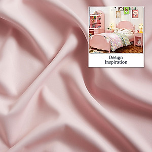 DUALIFE Baby Pink Curtains 45 Inch Length for Kids Room Thermal Insulated Blackout Curtain for Nursery Small Short Window Drape Grommet 52 x 45 Inches Long