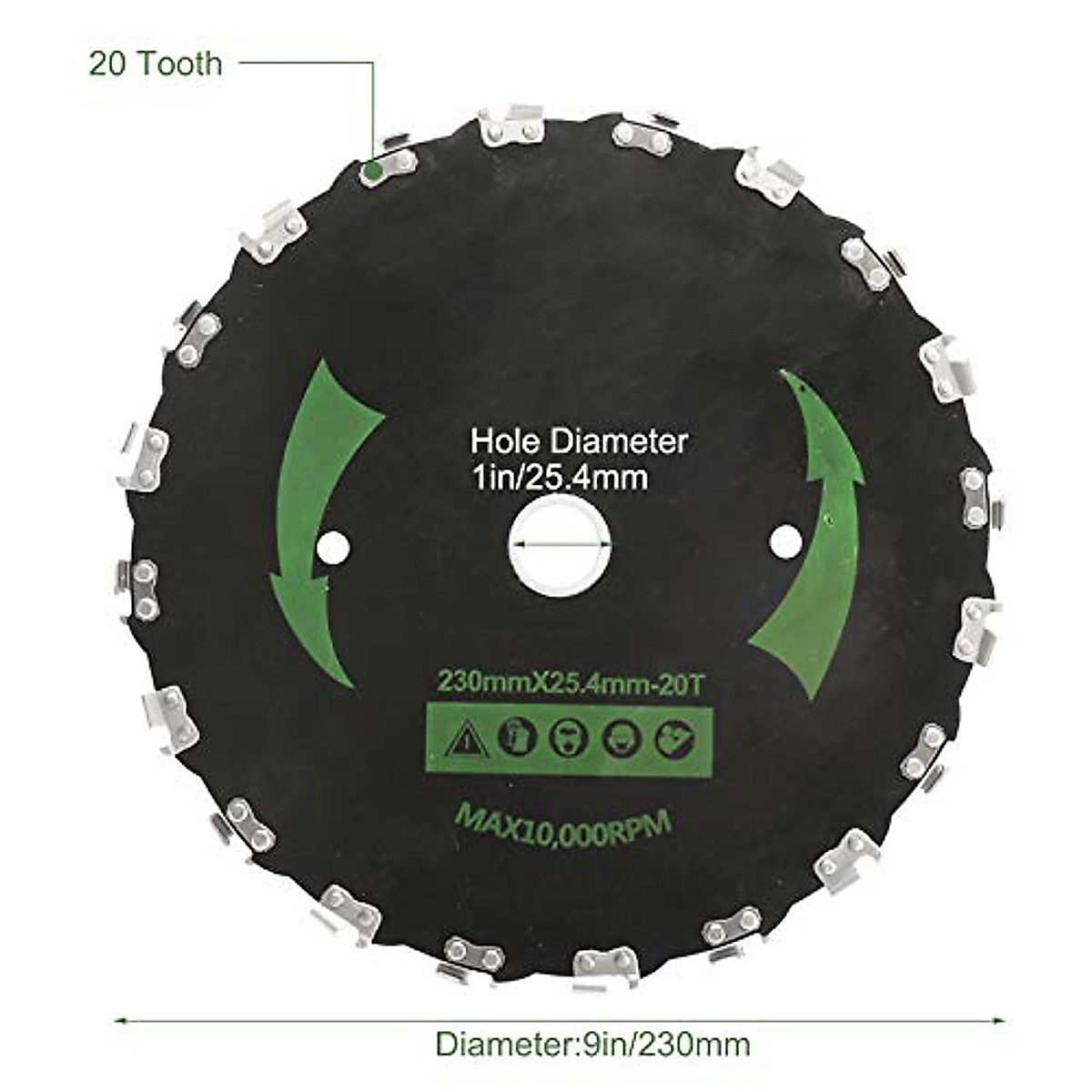 Patioer 2 Pack 9 Inch 20T Chainsaw Tooth Brush Blades for Cutter, Trimmer, Weed Eater, Lawnmower (2 Pack Different Adapter Kit Included)