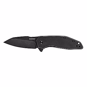 Kershaw Gravel Pocket Knife EDC, 2.5" 8Cr13MoV Steel Reverse Tanto Blade, Assisted Opening Folding Knife,Black