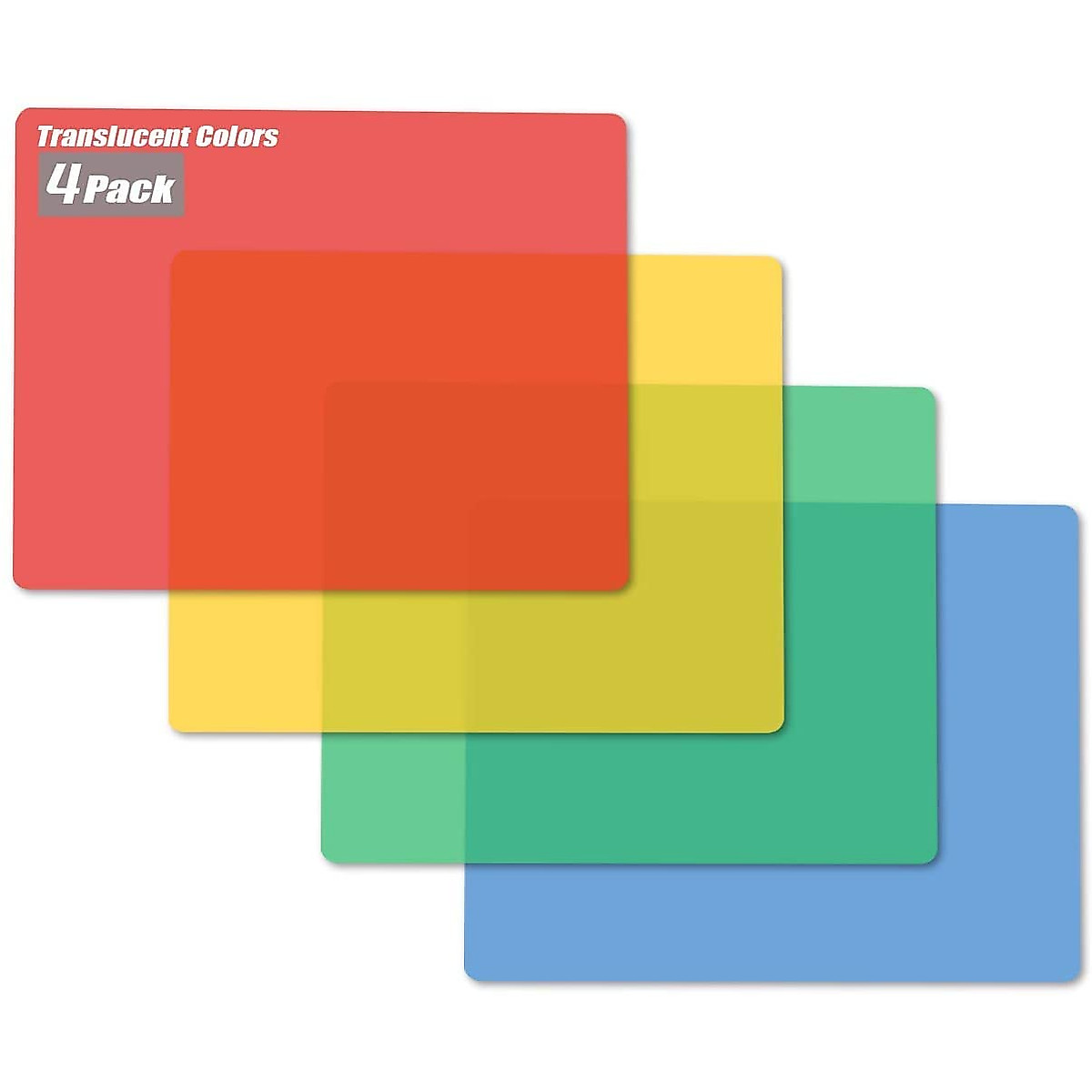 Fotouzy Flexible Plastic Cutting Boards for Kitchen, 4 Translucent Colors Cutting Mats 15 x 12 In, BPA-Free, Non-Porous, Dishwasher Safe, Set of 4