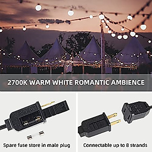 Bomcosy Outdoor String Lights 100Ft Weatherproof, G40 Patio Lights Waterproof with 52 Bulbs, Led Globe String Lights for Outside Shatterproof, Garden Backyard Cafe Bistro Lights House Indoor Decor