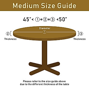 Aiojool White Marble Print Tablecloth Elastic Edged Round Fitted Table Cover Waterproof Table Cloth for Indoor Outdoor Dinning Fit 45'' - 50'' Table, Medium