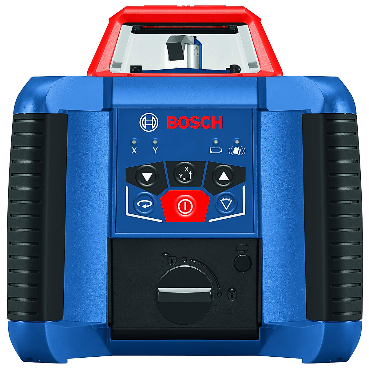 BOSCH REVOLVE2000 GRL2000-40HVK Exterior 2000ft Range Horizontal/Vertical Self-Leveling Cordless Rotary Laser Kit with Tripod, 13ft Grade Rod and Laser Receiver,Red