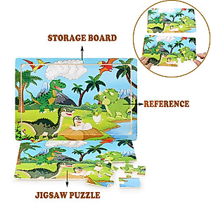 Puzzles for Kids Ages 3-5, 6 Pack Wooden Jigsaw Puzzles for Toddlers 30 Pieces Preschool Educational Learning Toys Set for Boys and Girls