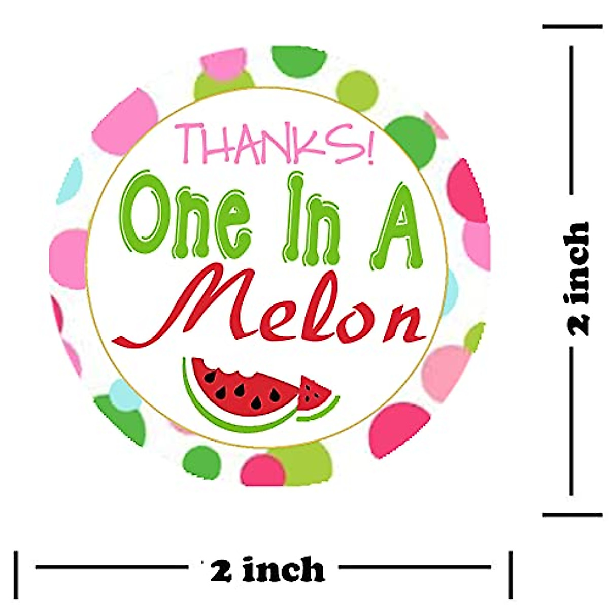 Remarkable One in A Melon Thank You Stickers Labels,2 Inch Watermelon Birthday Party Label Stickers ,Great for Party Favors, Envelope Seals & Goodie (250 Pcs)