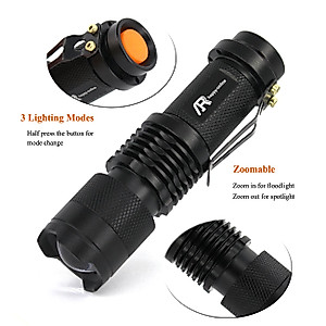AR happy online 3 Pack Red Light Flashlight, 3 Modes Mini Red LED Flashlight, Zoomable Red Flashlight Torch with Clip for Night Vision, Astronomy, Aviation, Night Observation